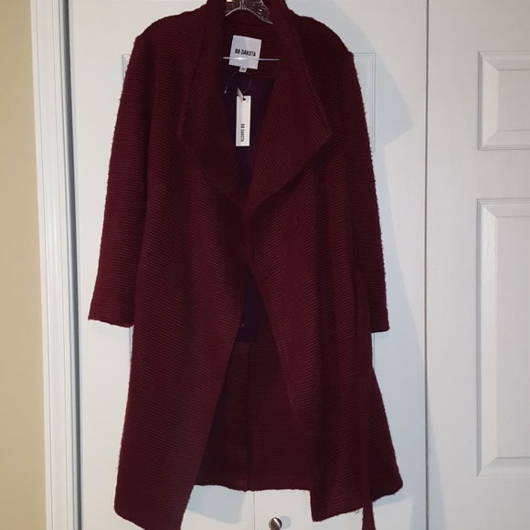 BB Dakota | Jackets & Coats | Bb Dakota Burgundy Midi Length Coat Size ...